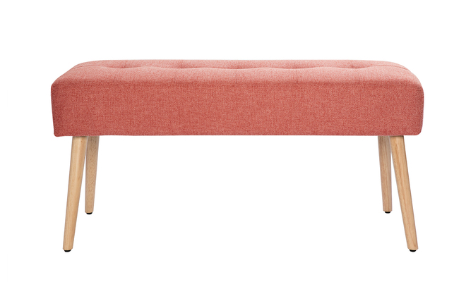 Banco capitoné de tela efecto aterciopelado texturizado terracota y ...