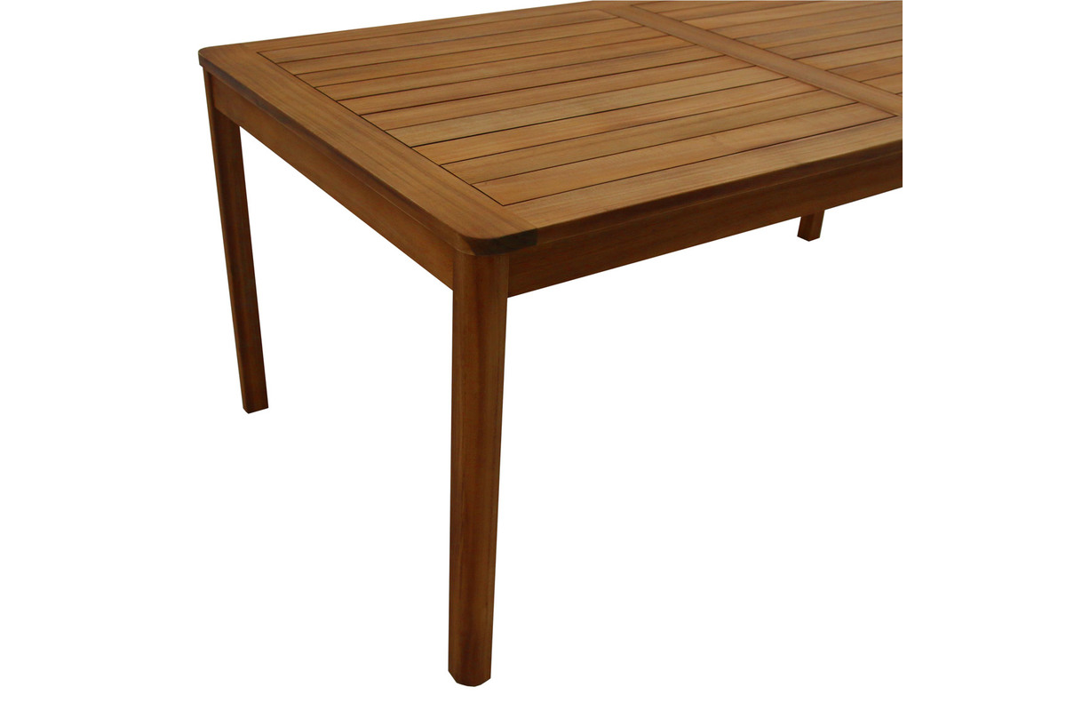 Mesa de jardín rectangular de madera maciza 180 cm AKIS - Miliboo